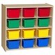 Contender 12 Compartment Toy Storage Cabinet With Assorted Bins, Birch ...